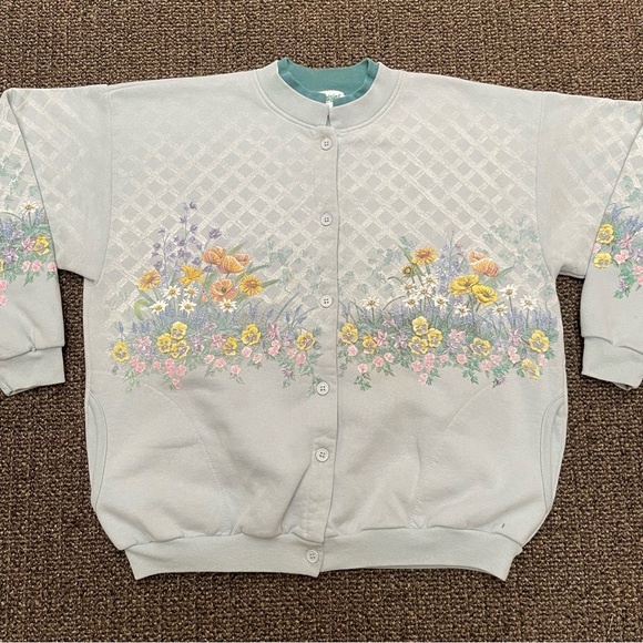 Artisan | Sweaters | Vintage 8s Artisans All Over Print Floral Cardigan ...
